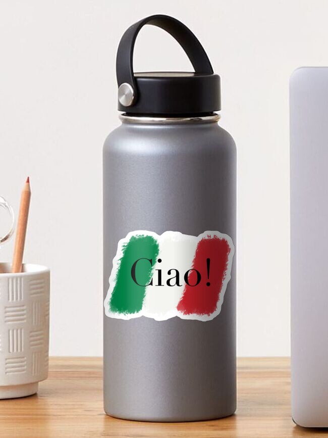 "Ciao simple Italian designer logo with Italian flag colours" Sticker ...