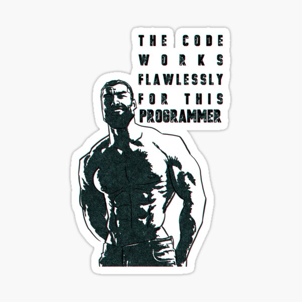 "Giga Chad Coder" Sticker for Sale by mikaylart | Redbubble