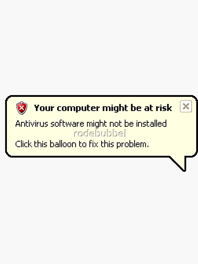 "Windows XP Virus Warning" Sticker for Sale by rodebubbel | Redbubble