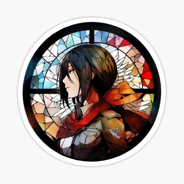"mikasa stained glass" Sticker for Sale by orinklocko | Redbubble