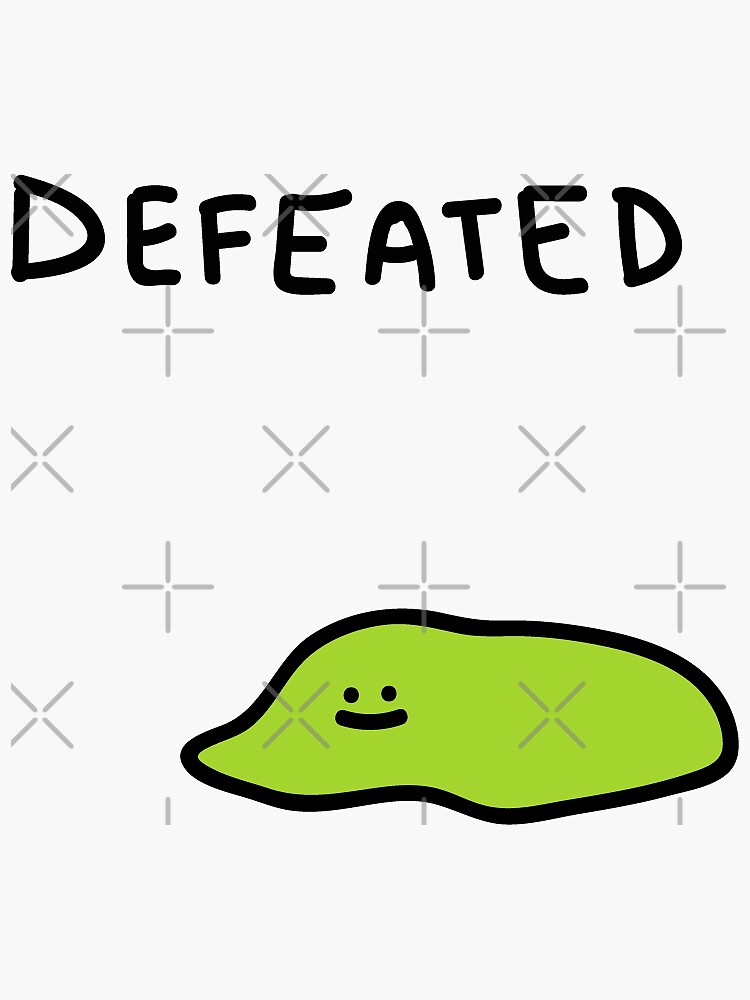"defeated" Sticker for Sale by TeaBag114 | Redbubble