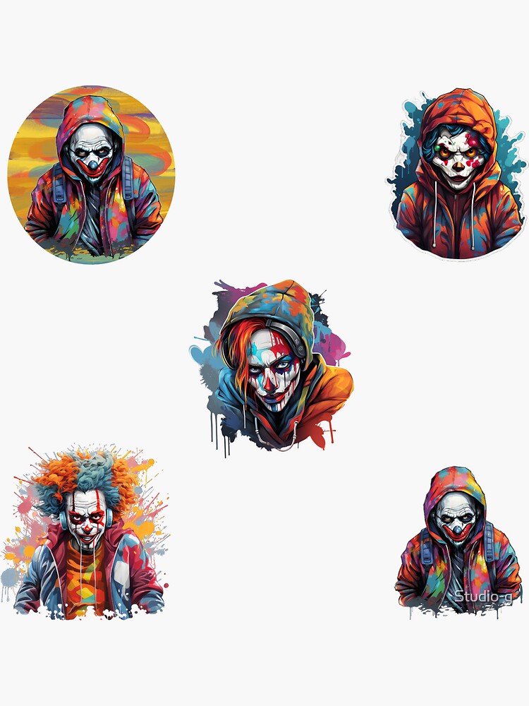 "The Hauntingly Captivating Creepy Clowns! Sticker pack" Sticker for ...