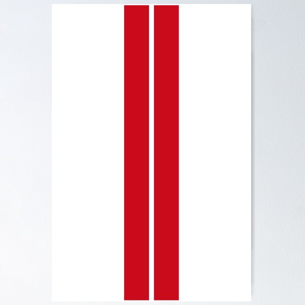 "Racing Stripes (Red on white)" Poster for Sale by STUDIO-72 | Redbubble