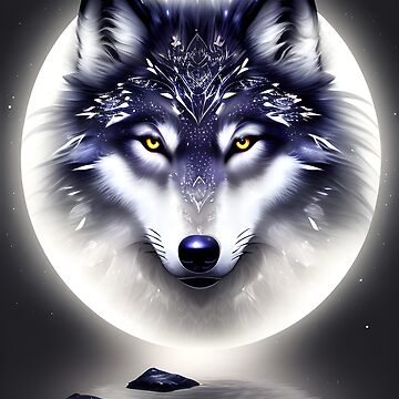 "Lunar Howl" Sticker for Sale by MystikaCreation | Redbubble