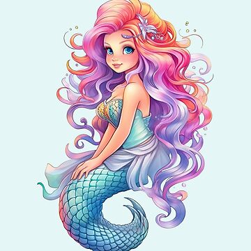 "Beautiful Mermaid with Vibrant colors" Sticker for Sale by ...