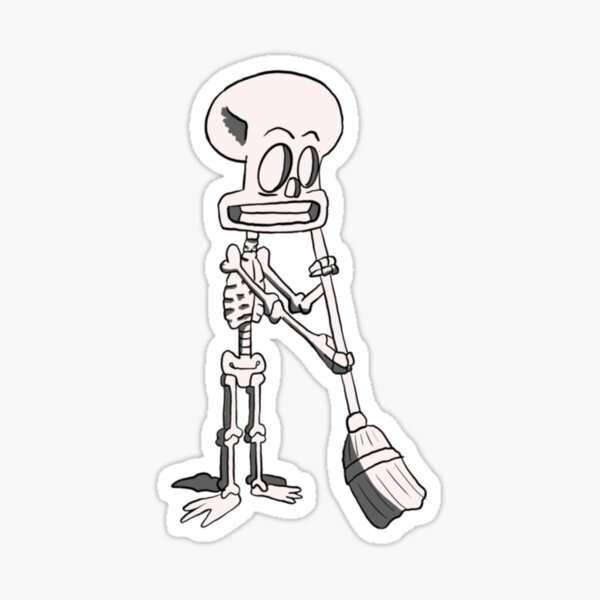 "Halloween skeleton Squidward " Sticker for Sale by ksteinbacher ...