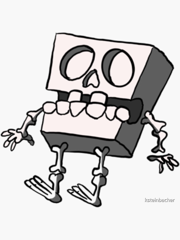 "SpongeBob skeleton" Sticker for Sale by ksteinbacher | Redbubble