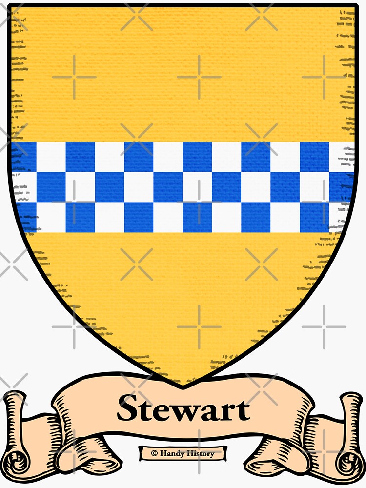 "STEWART - Coat of Arms - Family Crest - (Scottish)" Sticker for Sale ...