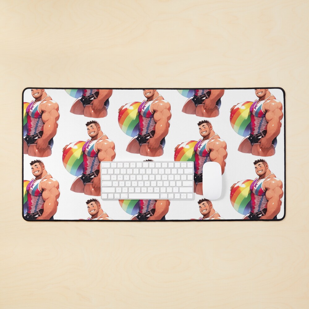 "Cute Beefy Muscular Gay Guy Flexing" Sticker for Sale by homorohomo ...