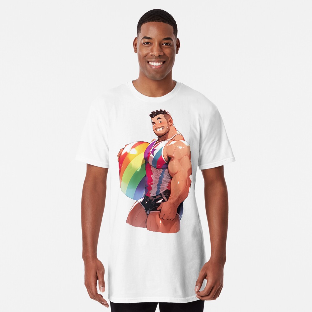 "Cute Beefy Muscular Gay Guy Flexing" Sticker for Sale by homorohomo ...