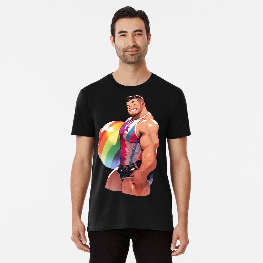 "Cute Beefy Muscular Gay Guy Flexing" Sticker for Sale by homorohomo ...