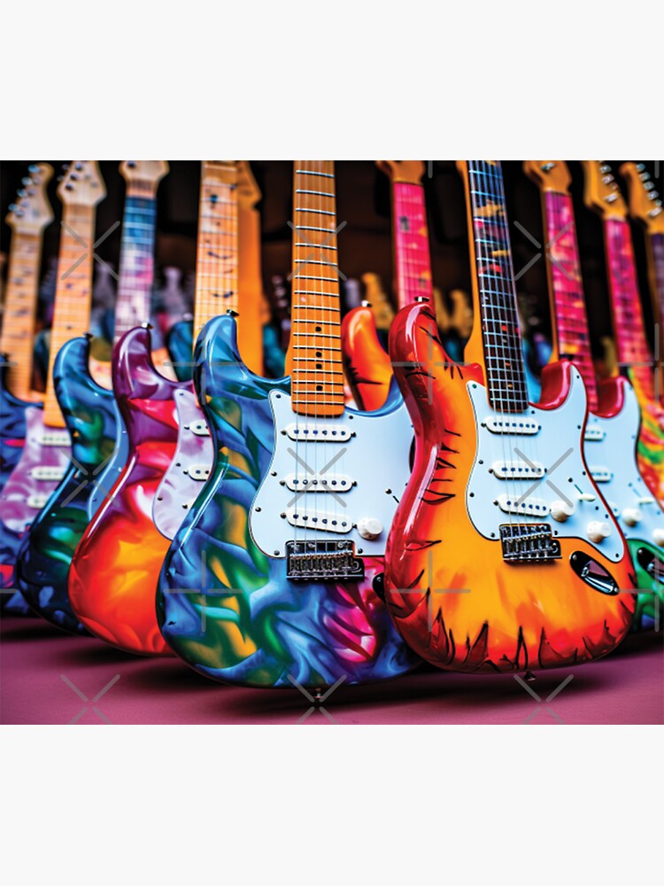 "Fender Stratocaster Collection" Sticker for Sale by Smiling-Collie ...