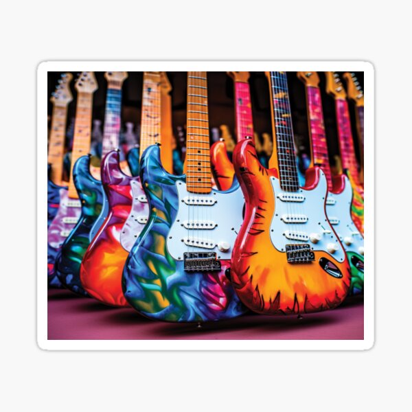 "Fender Stratocaster Collection" Sticker for Sale by Smiling-Collie ...