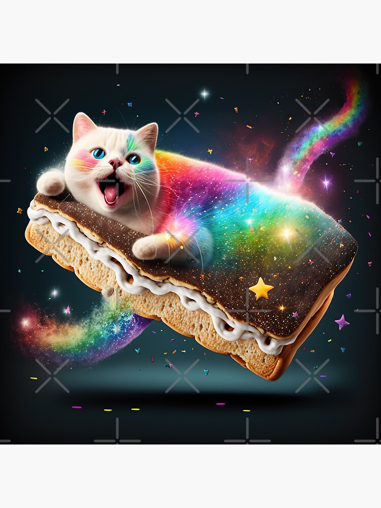 "Meme Nyan Cat Rainbow Pop tart Space" Sticker for Sale by Khaos23-Inc ...