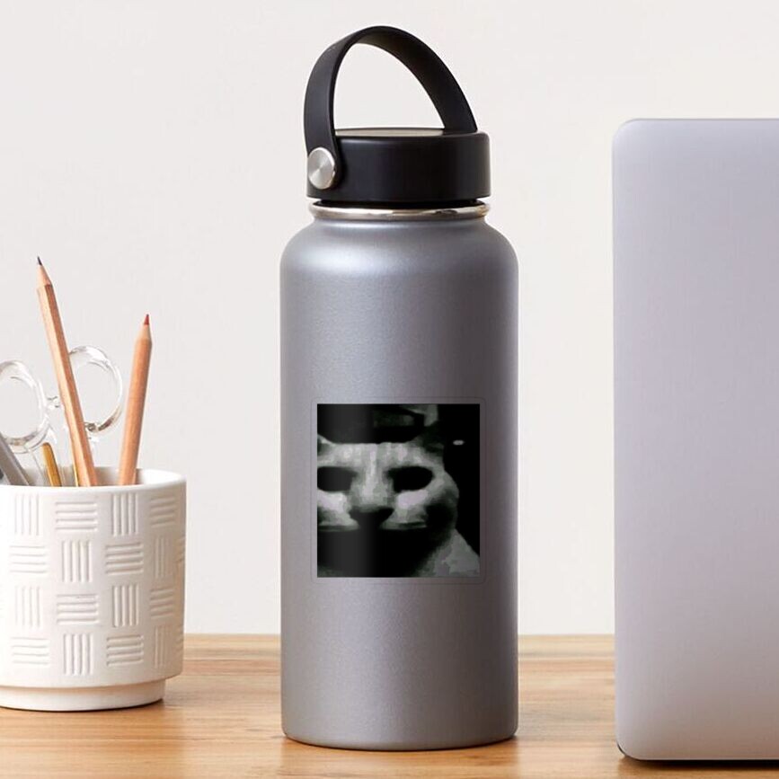 "uncanny cat" Sticker for Sale by erykzteksasu | Redbubble