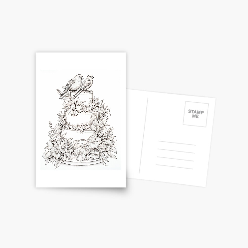 "bird wedding cake" Sticker for Sale by Squidslipper | Redbubble