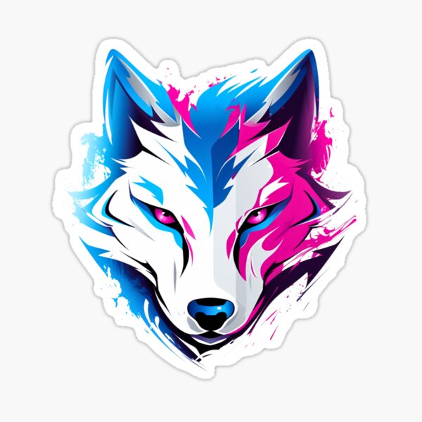 Wolf Face Illustration Sticker For Sale By Muhammad Waqas Redbubble 