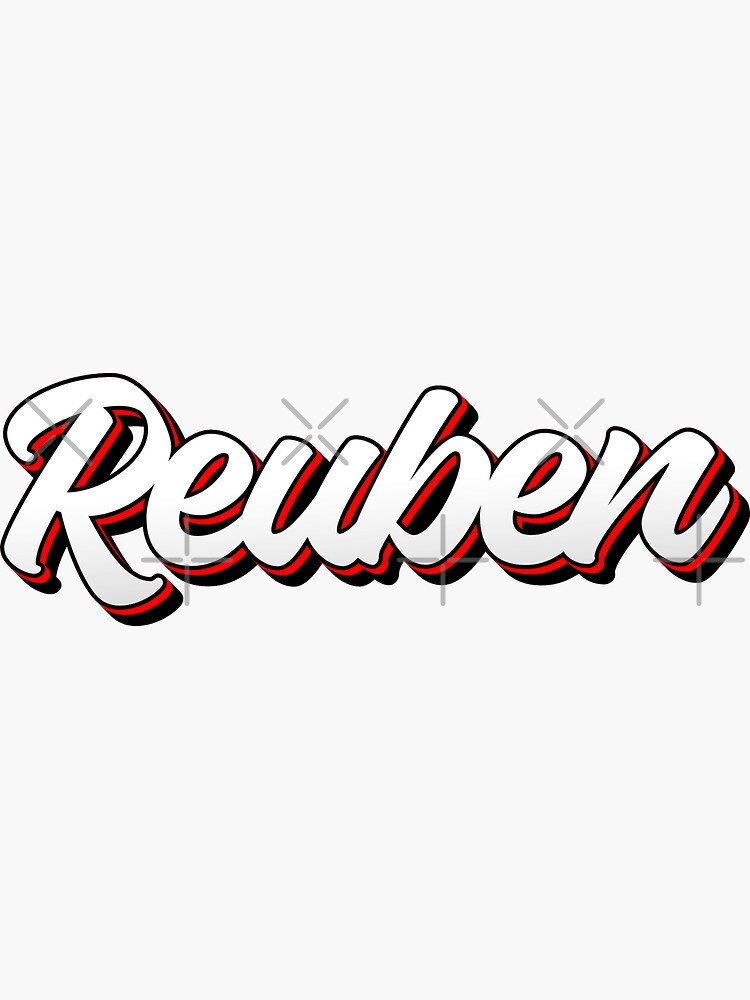 "Retro Reuben Name Label " Sticker for Sale by NafilNafiz | Redbubble