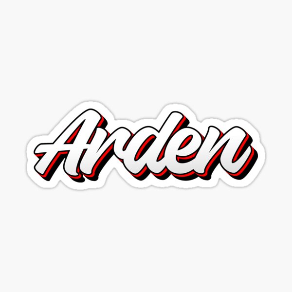 "Retro Arden Name Label (Black)" Sticker for Sale by NafilNafiz | Redbubble