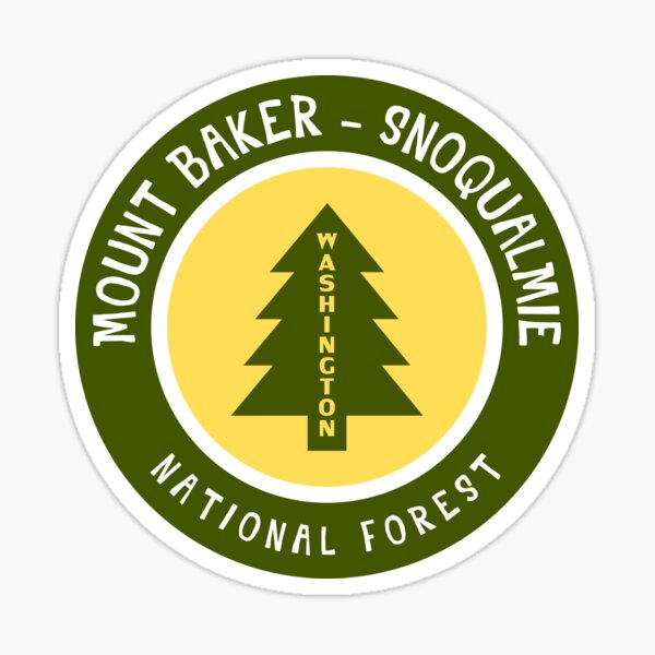 "Mount Baker-Snoqualmie National Forest Washington Tree" Sticker for ...