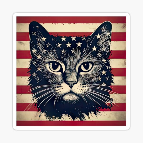" "Cat Therian USA Flag: Patriotic Feline Pride Design for Cat Lovers ...