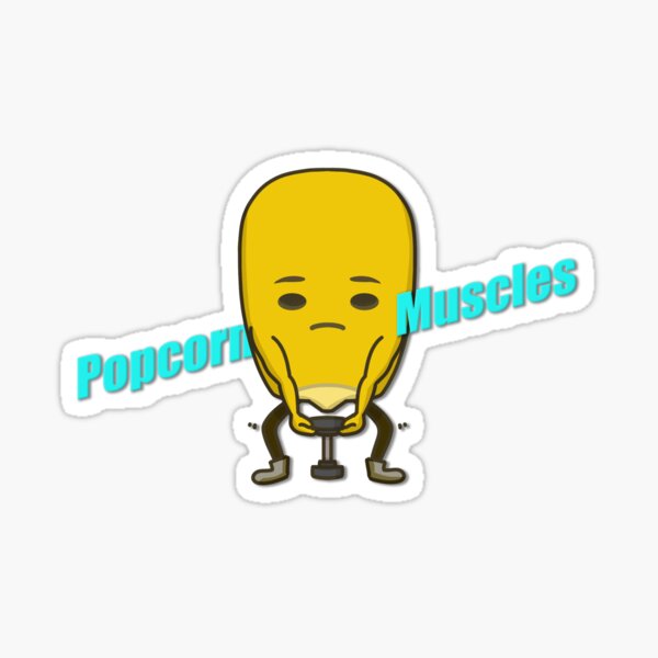 "Magpie Artistry Popcorn Muscles Weight" Sticker for Sale by Magpie ...