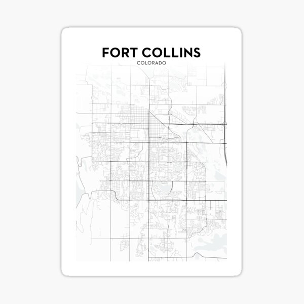"Fort Collins City Map" Sticker for Sale by OrtaMaps | Redbubble