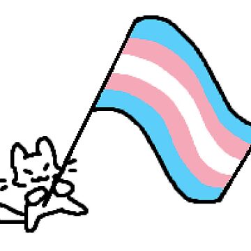"trans flag kitty" Sticker for Sale by kippicat | Redbubble