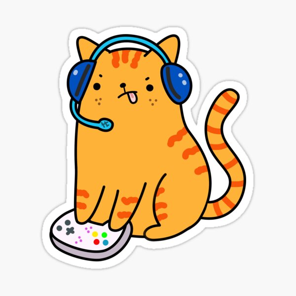 "Kawaii Gamer Cat" Sticker for Sale by kawaiilife | Redbubble