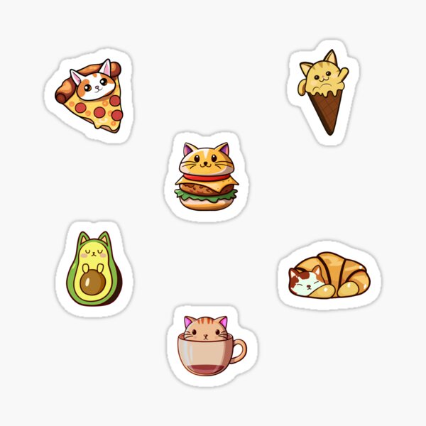 "Cats as food sticker pack" Sticker for Sale by wonderxwander | Redbubble
