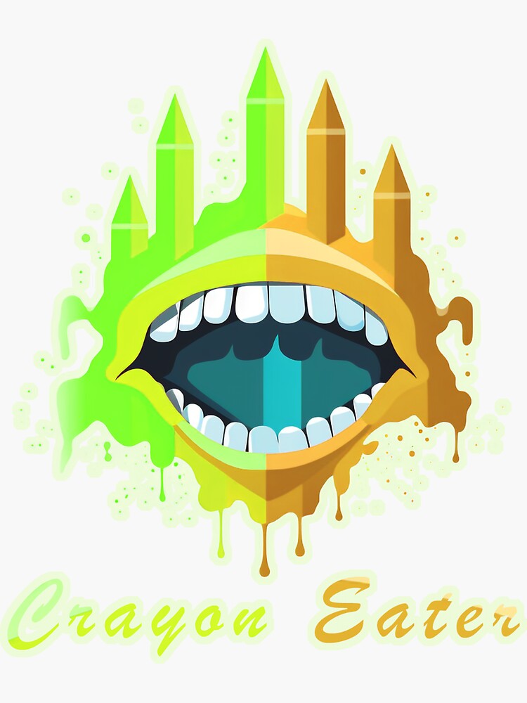 "crayon eater" Sticker for Sale by NextProgram | Redbubble