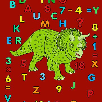 "Dinosaur, Triceratops, back to school, alphabet, numbers" Sticker by ...