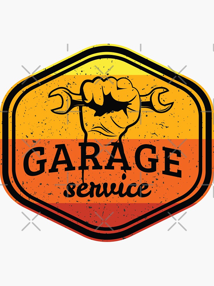 "Car garage service vintage sign" Sticker for Sale by PngParty | Redbubble