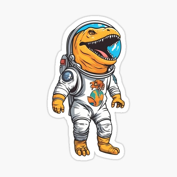 "Cute Yellow Space Dino" Sticker for Sale by GalacticLabs | Redbubble
