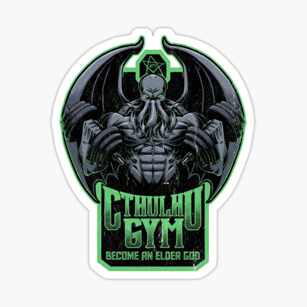 "Cthulhu Gym - Muscular Bodybuilder Monster" Sticker for Sale by ...