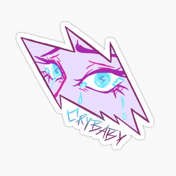 "Crybaby Anime Sticker " Sticker for Sale by skyekitsune | Redbubble