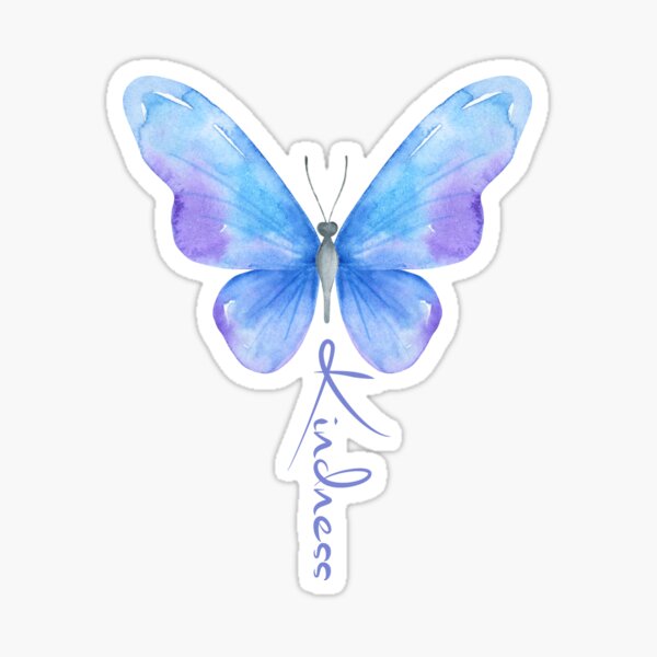 "Kindness blue watercolor butterfly" Sticker for Sale by 7evensymbol ...