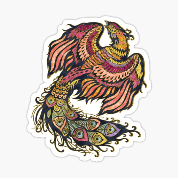 "Watercolor Phoenix bird " Sticker for Sale by k9printart | Redbubble
