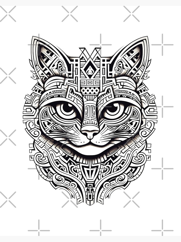Aztec Cat Drawings