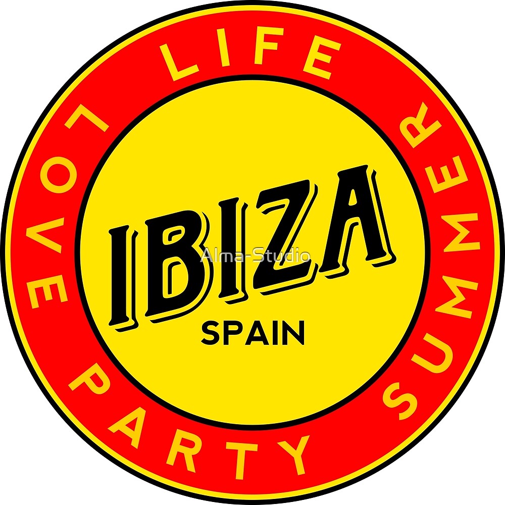 "Ibiza, Spain, travel sticker" by Alma-Studio | Redbubble