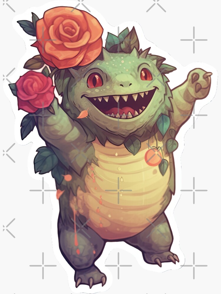 "Beast holding a flower" Sticker for Sale by abmkf | Redbubble
