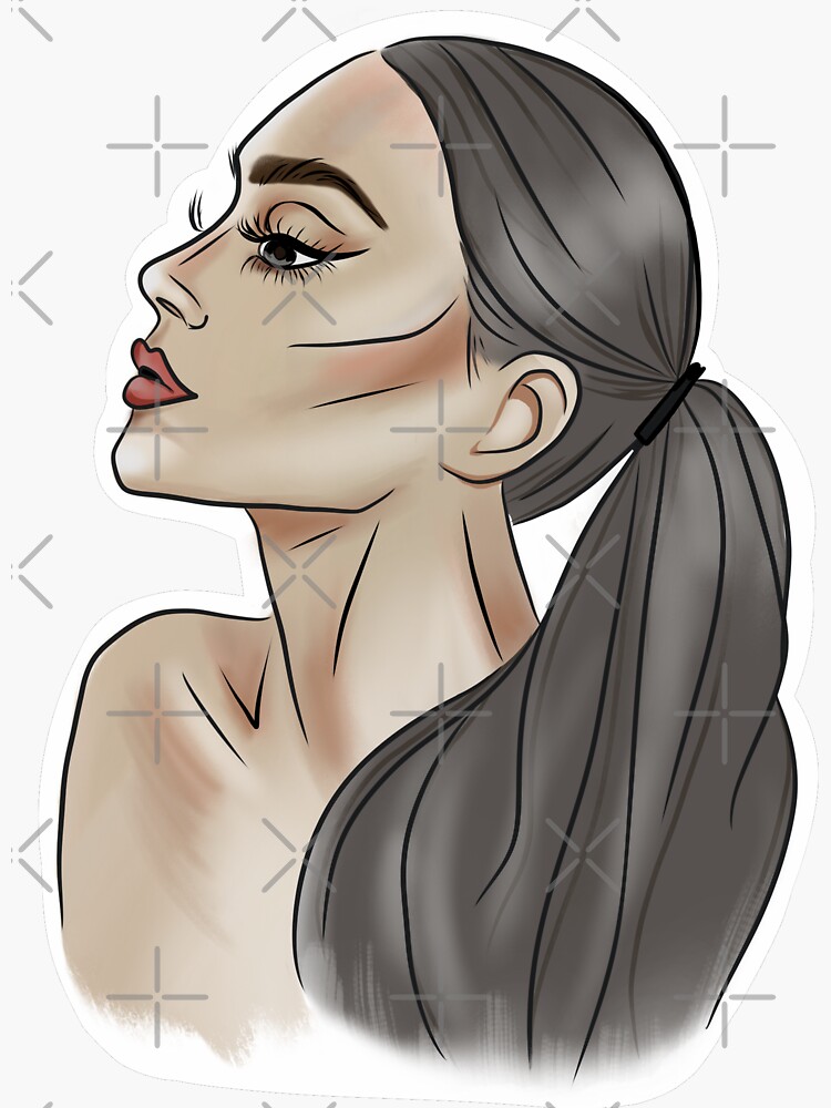 "Profile of a beautiful young girl" Sticker for Sale by 7Woodhandmade ...