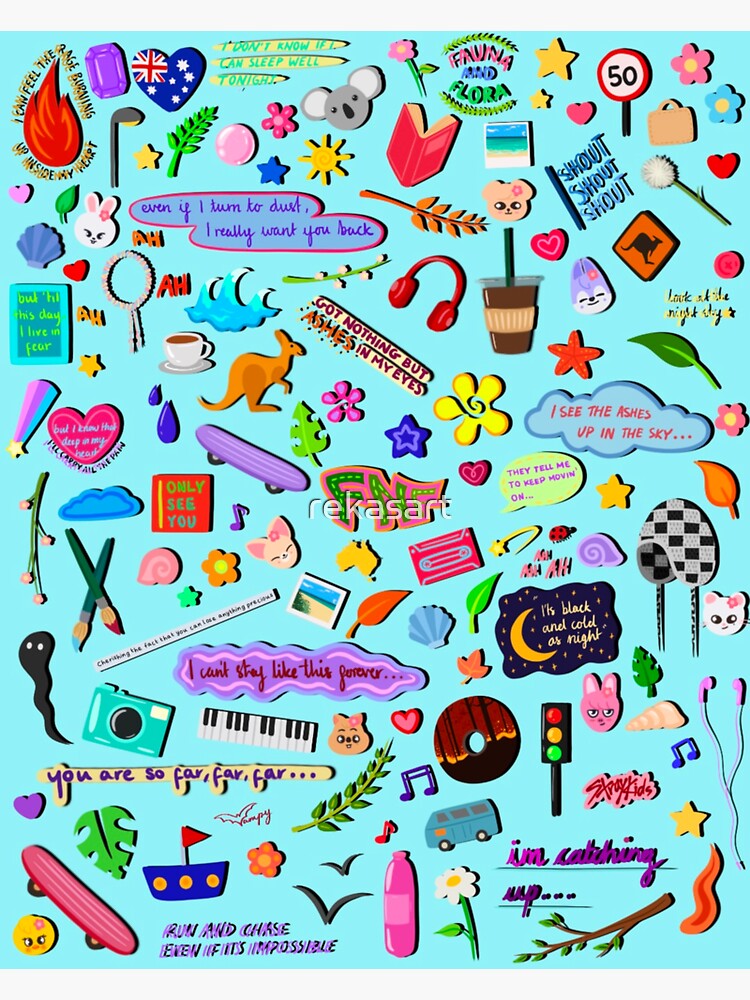 "Stray Kids FNF doodle (blue)" Sticker for Sale by rekasart | Redbubble