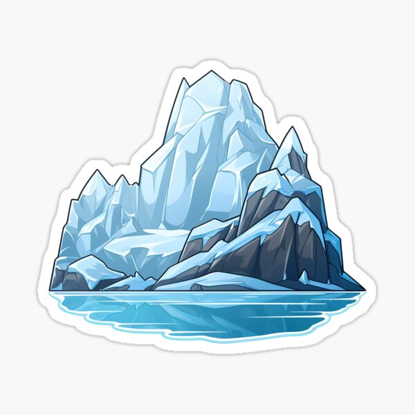 "Glacier, Iceberg, Sticker, Cartoon, Cold, Snow, Nature, Ice" Sticker ...