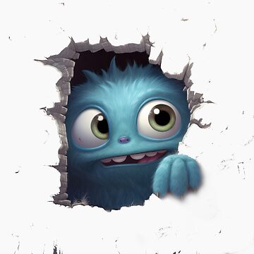 "Peek-a-Boo , Cute monster peeking through" Sticker for Sale by ...