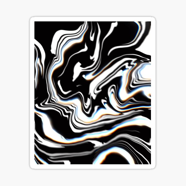 "Trippy Black and White Marble Design" Sticker for Sale by kcameron369 ...
