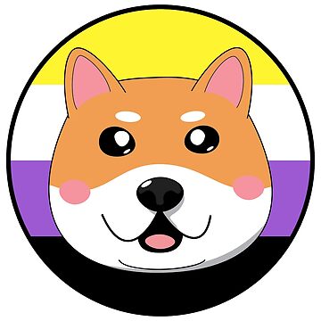 "Shiba Inu Dog Non Binary Pride Flag" Sticker for Sale by KulakPosting | Redbubble