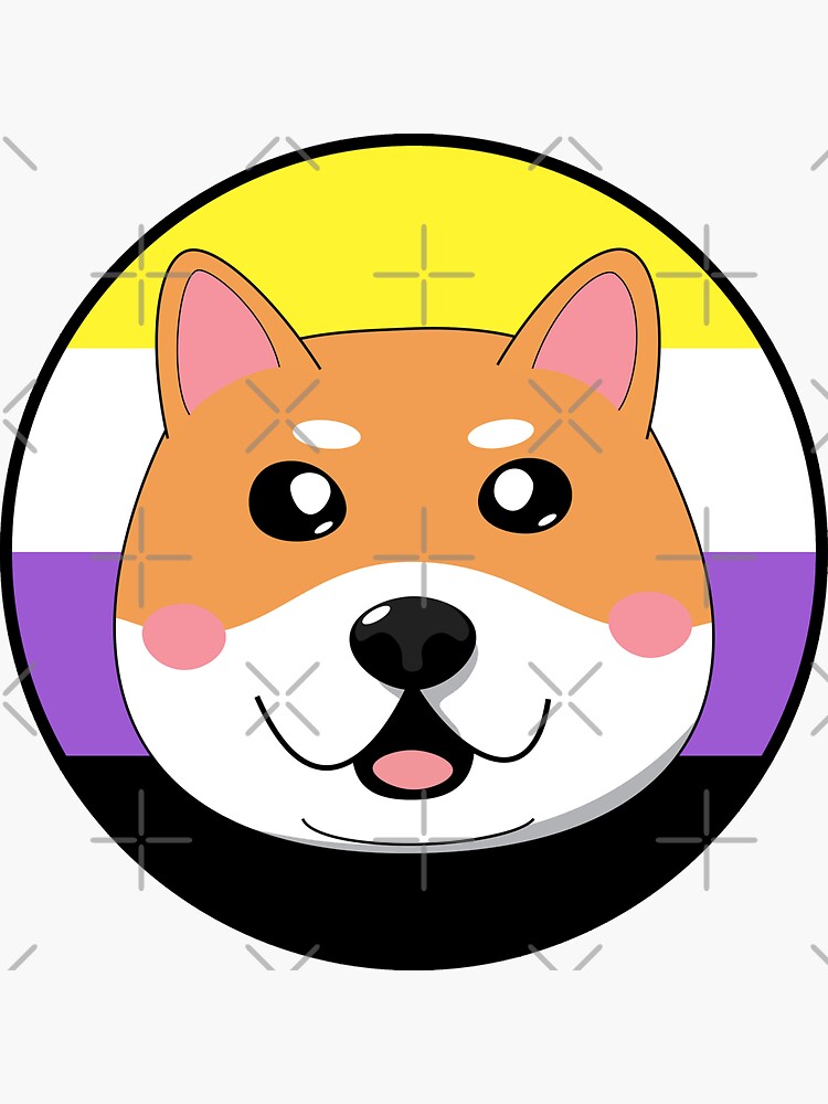 "Shiba Inu Dog Non Binary Pride Flag" Sticker for Sale by KulakPosting | Redbubble