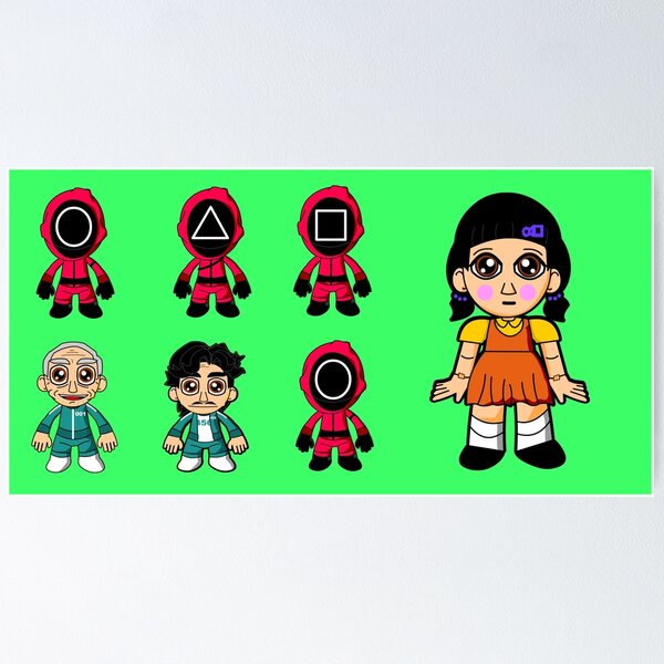 "Squid Game Characters" Poster by fantasmahappy | Redbubble