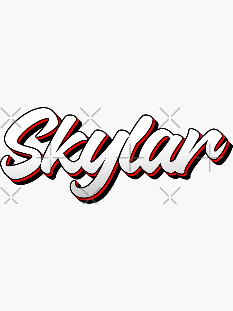 "Retro Skylar Name Label (Black)" Sticker for Sale by NafilNafiz ...